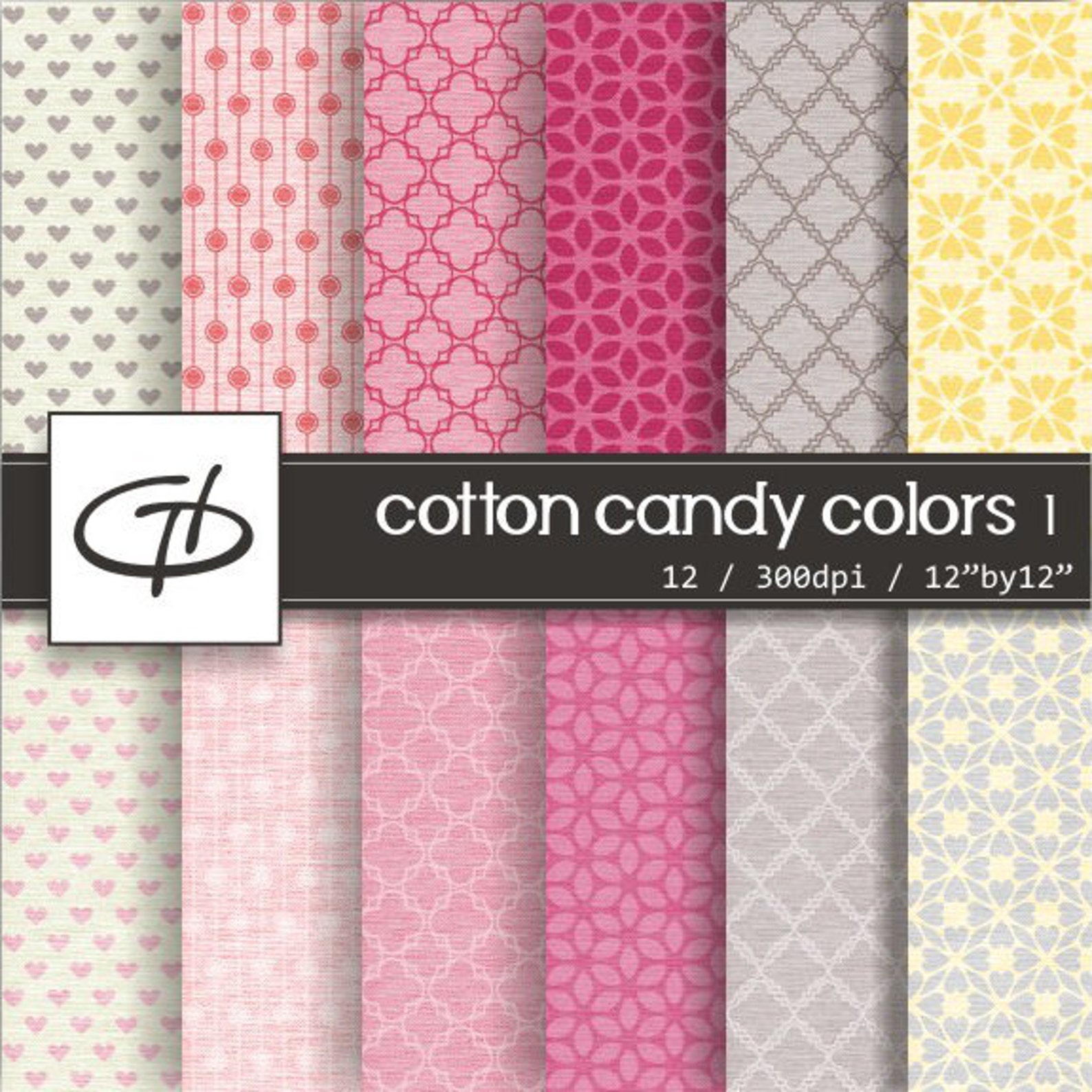 Cotton Candy Colors Digital Paper Set 1: High Quality Printable Paper ...