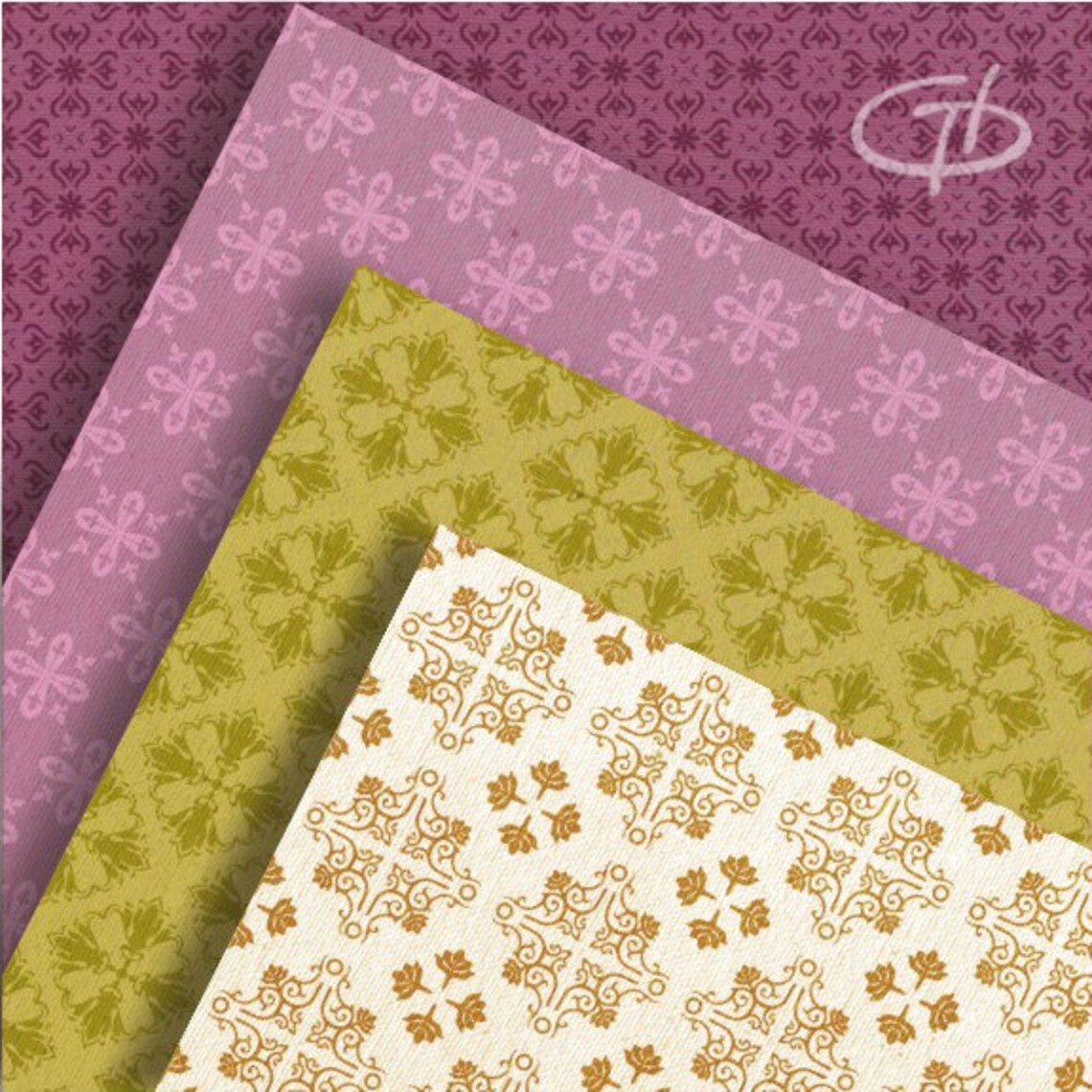 Grape & Olive Digital Paper, Scrapbooking, Digital Collage, Clip Art ...