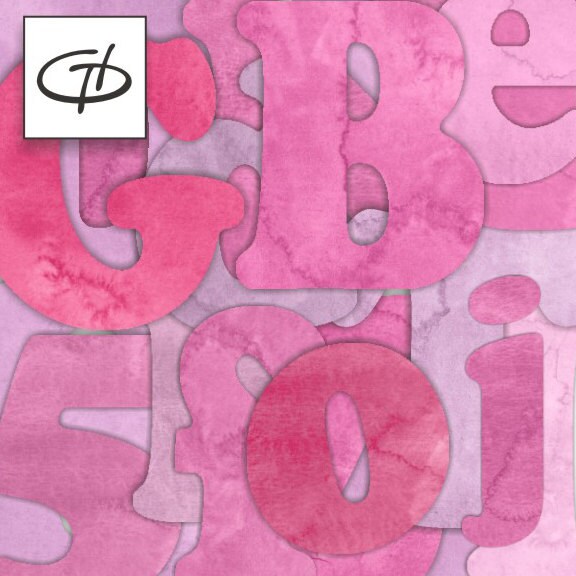 Pink Watercolor Alphabet Set: Digital High Quality Capital and Small ...