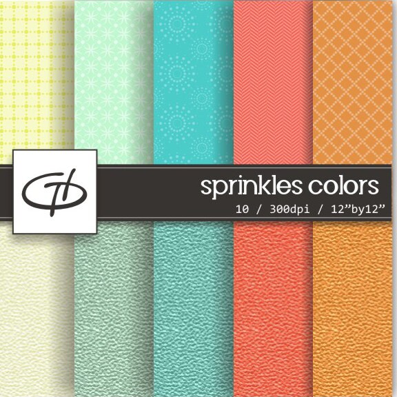 Sprinkles Colors Digital Paper Set: High Quality Printable Paper Set ...