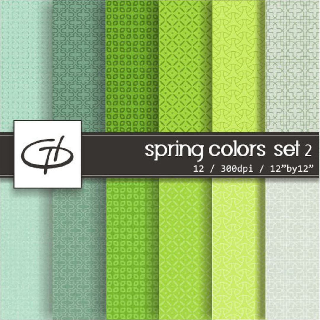 Spring Colors Digital Paper Set 2: High Quality Printable Paper Set ...