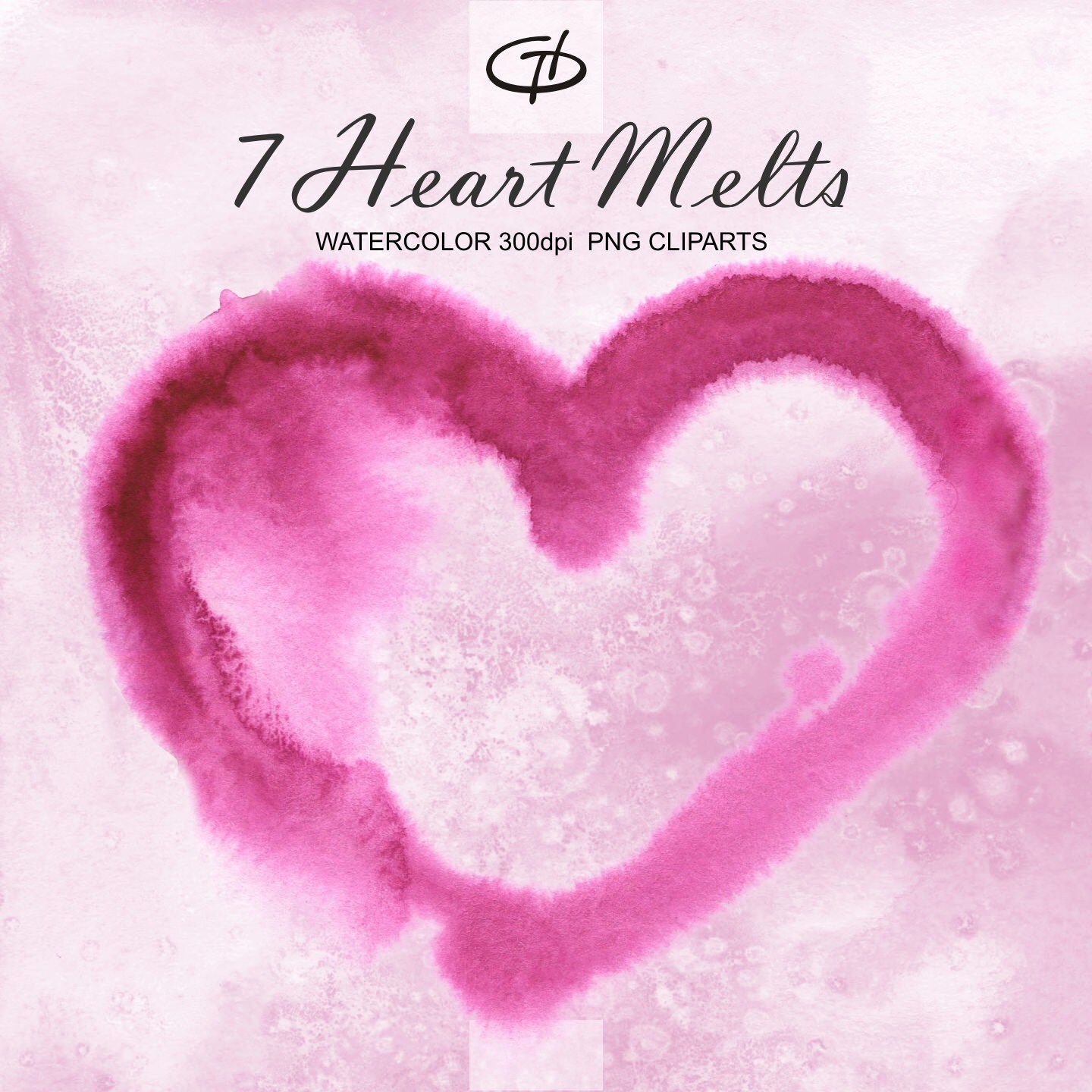 Watercolor Valentine's Hearts Clipart, Hand Painted Heart Cliparts ...