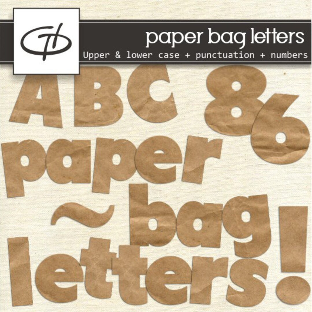 Paper Bag Alphabet Set: Digital High Quality Capital and Small Letters ...