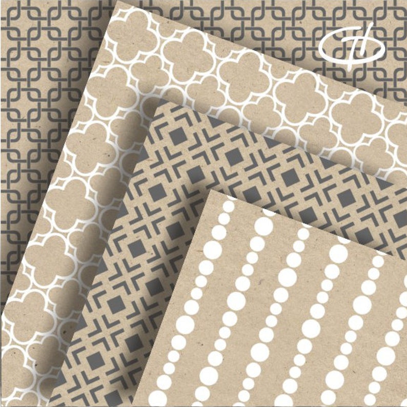 Brown Digital Paper Set 5: High Quality Printable Paper Set, Brown ...