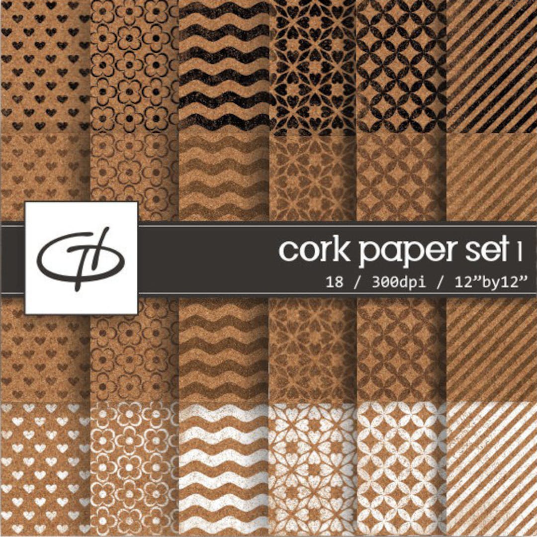 Light Cork Texture Digital Paper: High Quality Printable Paper Set ...