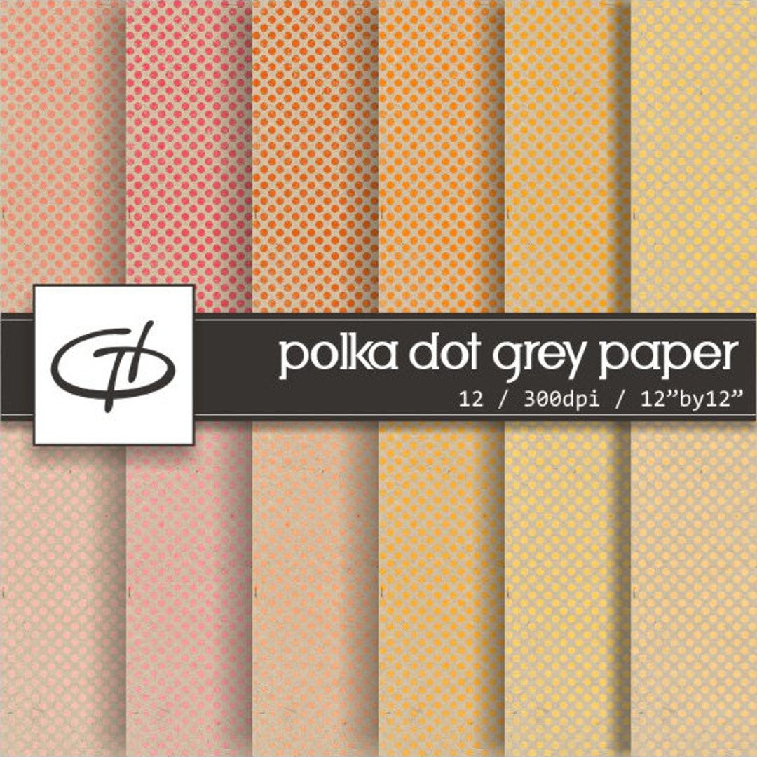Polka Dots on a Grey Paper: High Quality Printable Paper Set, Brown ...