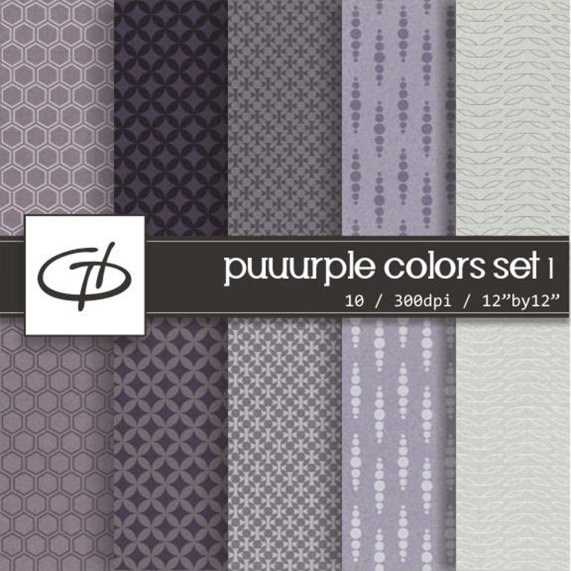 Purple Digital Paper Set: High Quality Printable Paper Set, Fiber Paper ...