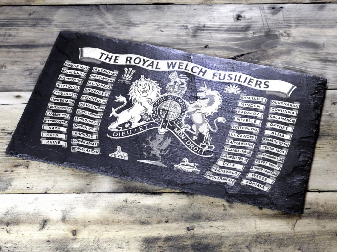 Royal Welch Fusiliers Colours Slate - Etsy