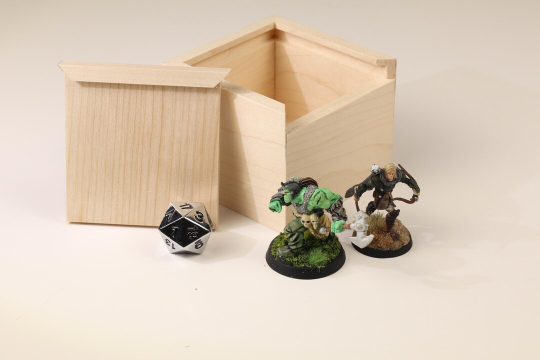 Handmade Wooden Dice Box: Sliding Top, Small Storage Crate (maple) - Etsy