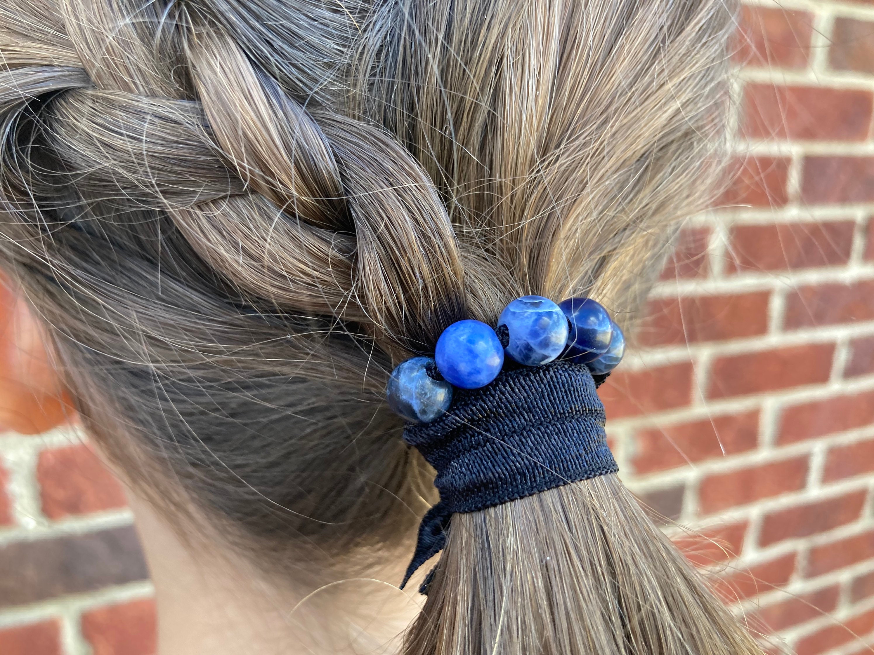 3 Hair Ties, Beaded Hair Elastics, Gemstone Jewelry, Gemstone Hair Ties ...