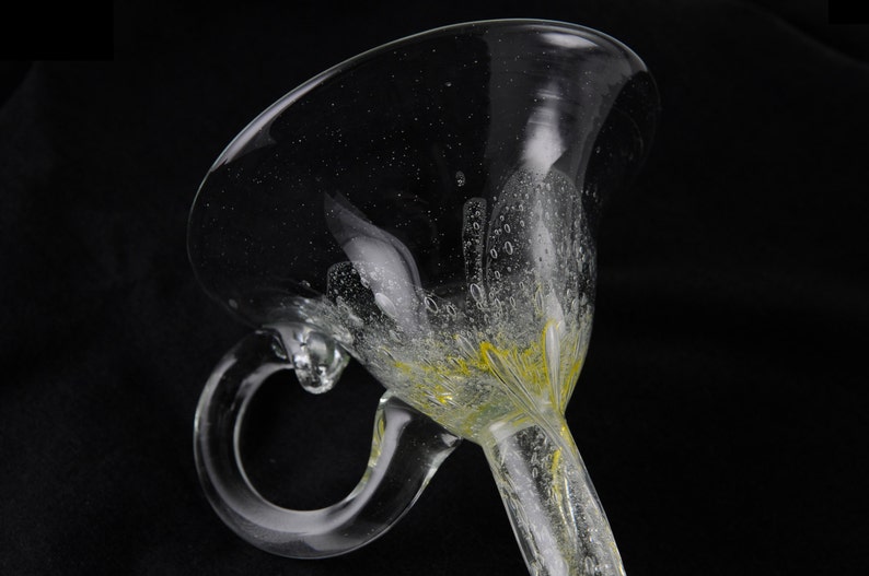 Gallerymichel Vintage Edward Roman Hand-blown Art Glass Goblet - Etsy