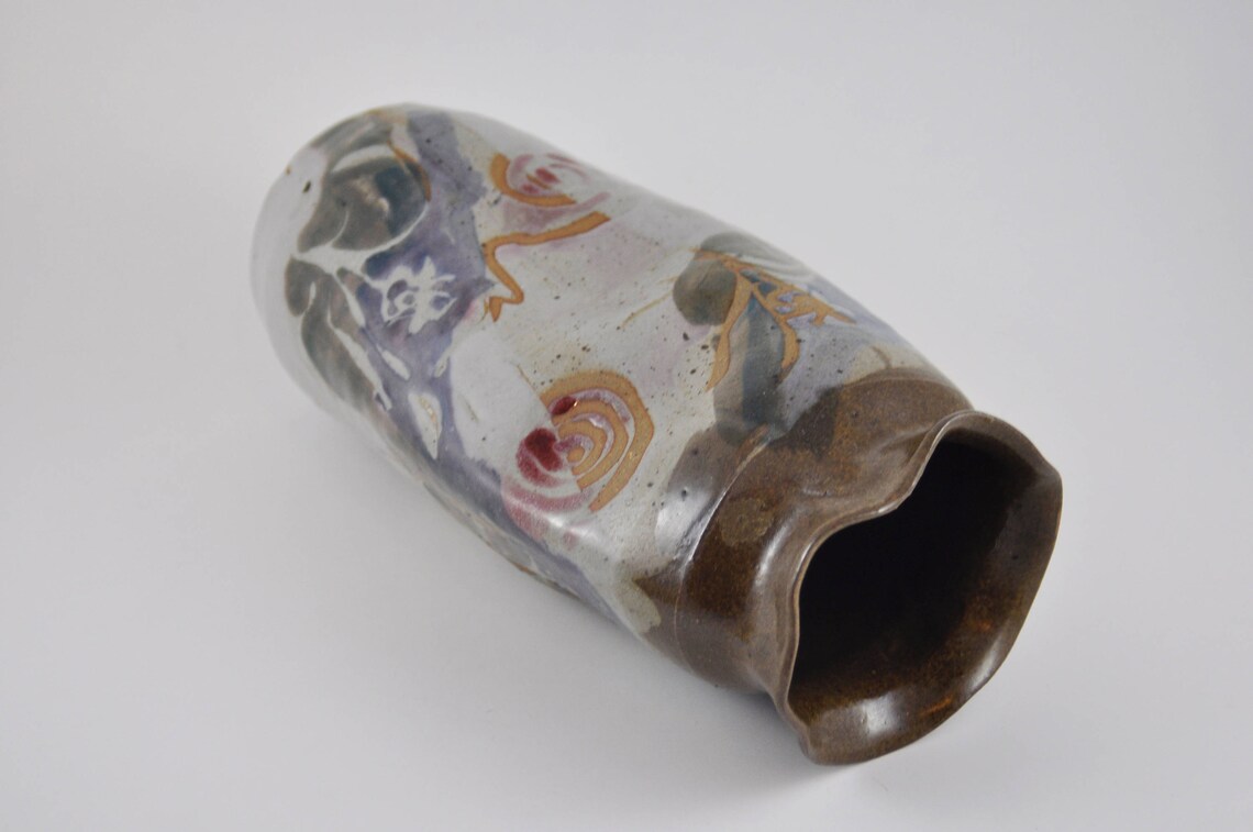 Gallerymichel Tom Ferguson Large Pinched Pottery Vase with | Etsy