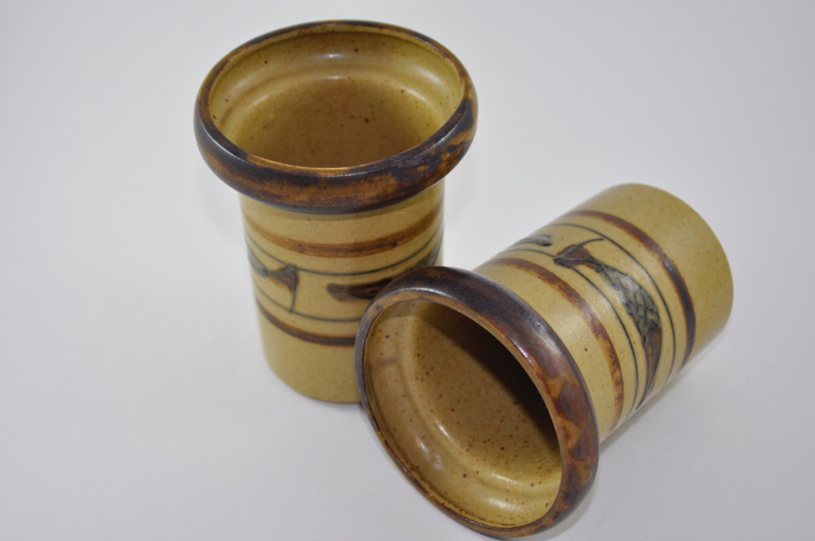 Gallerymichel Vintage Japanese Raised Enamel Koy on Stoneware - Etsy