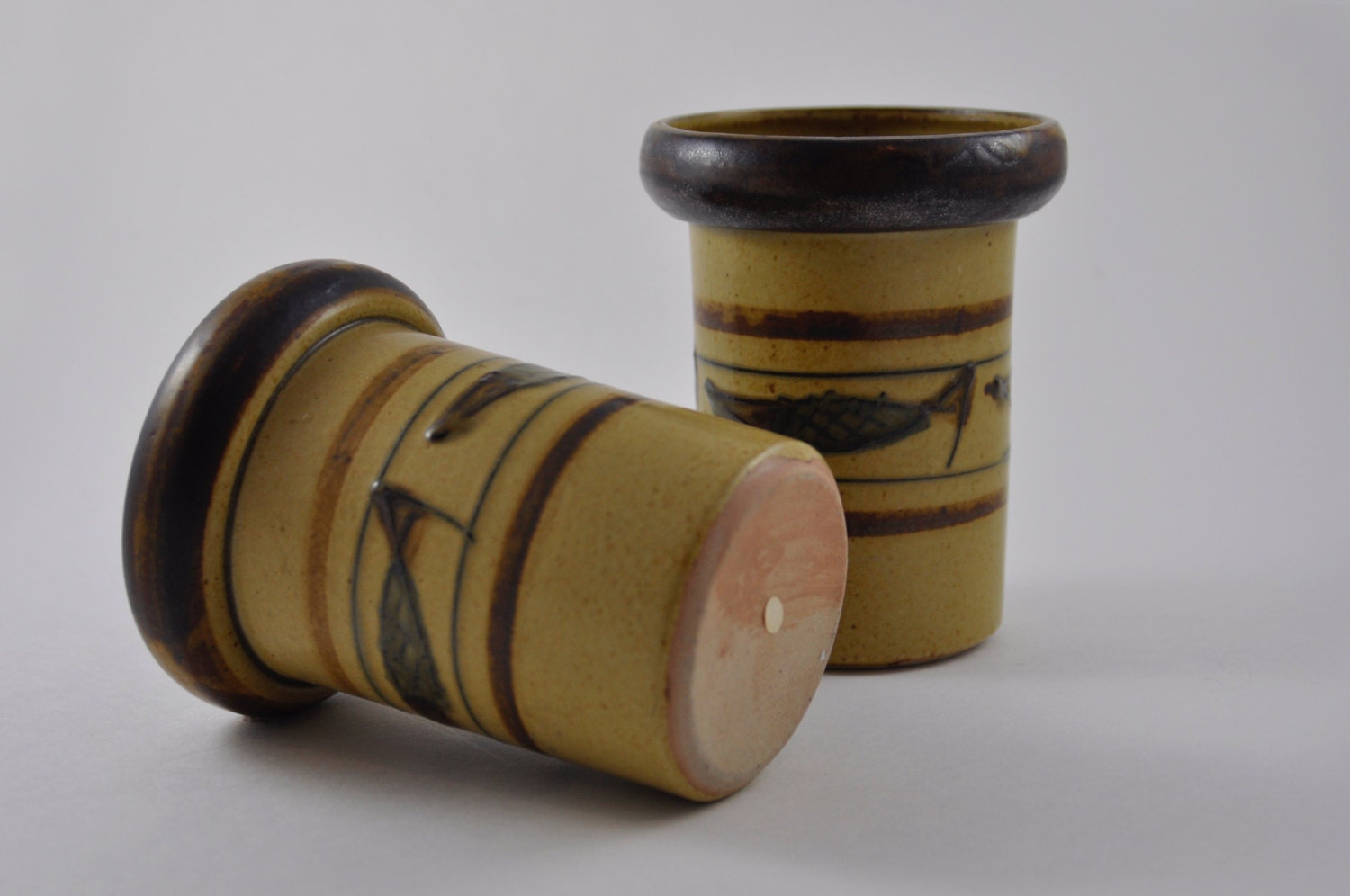 Gallerymichel Vintage Japanese Raised Enamel Koy on Stoneware - Etsy