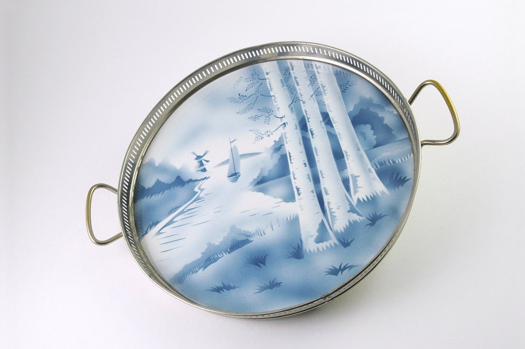 Gallerymichel Vintage Delft Stamped Porcelain Tray With Handles and ...