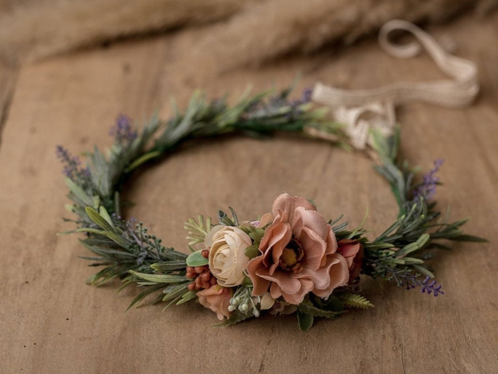 Delicate Flower Head Wreath, Boho Flower Crown, Weeding Crown, Flower ...