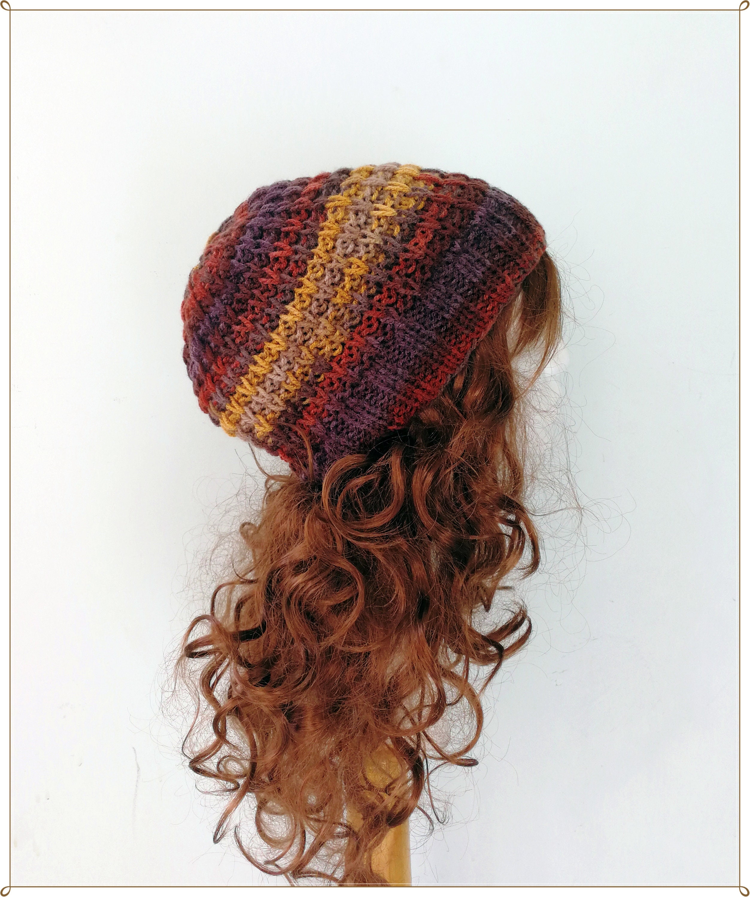 Slouchy Beanie Knit Hat Knit Beanie Brown Hat Brown | Etsy