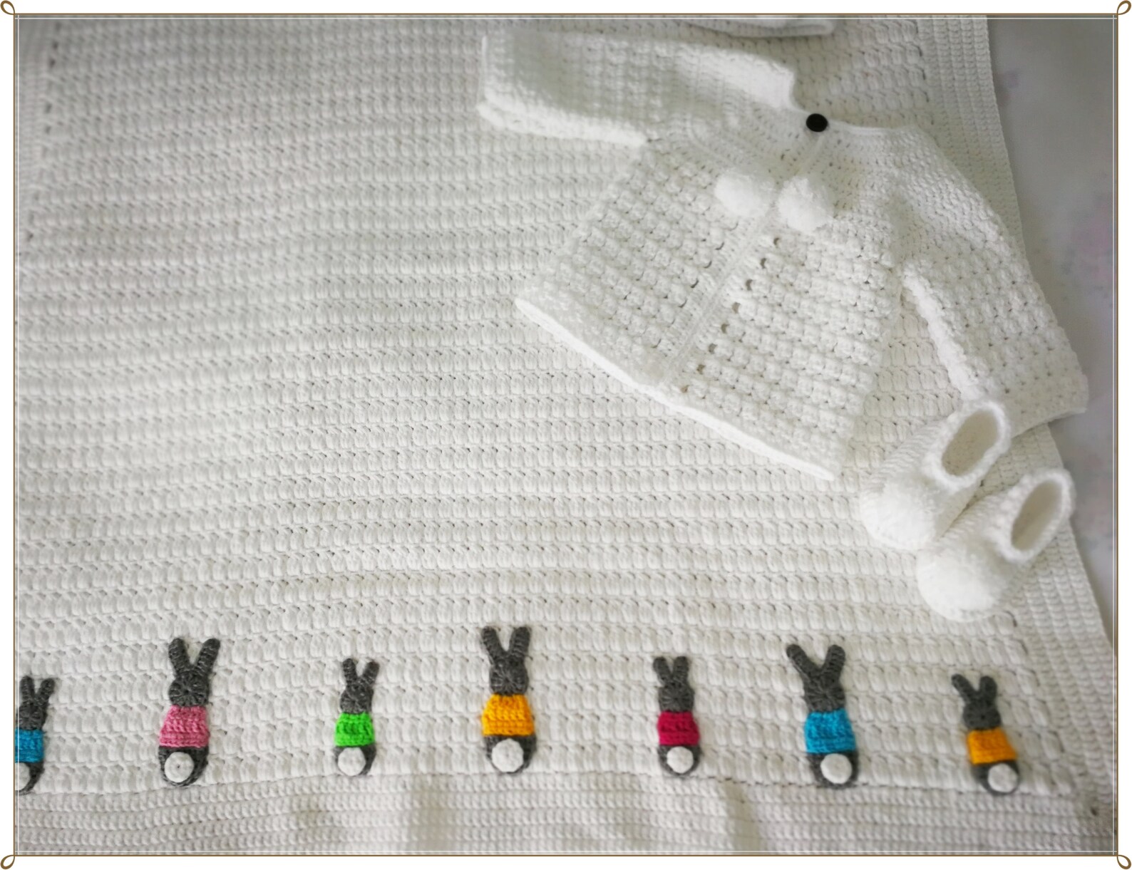 Crochet Baby Gift Set Bunny Baby Blanket Baby Afghan - Etsy