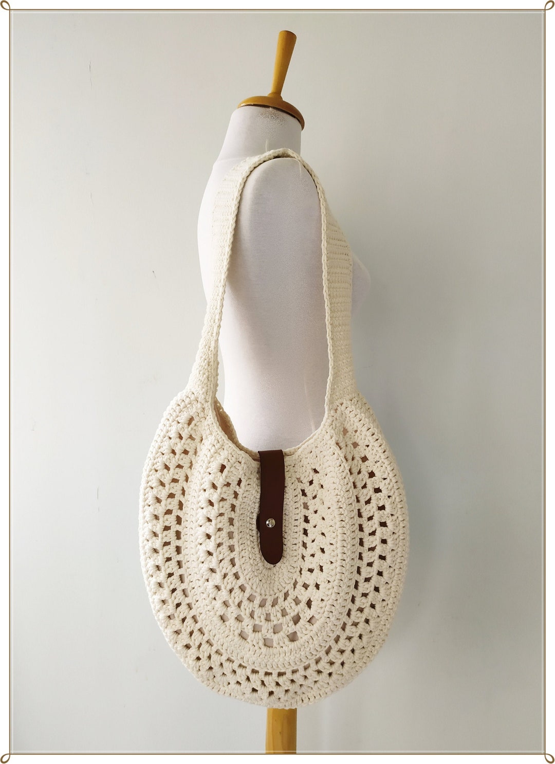 Crochet Bag, Hobo Bag, Boho Bag, Hippie Bag, Cream Bag, Retro Bag ...