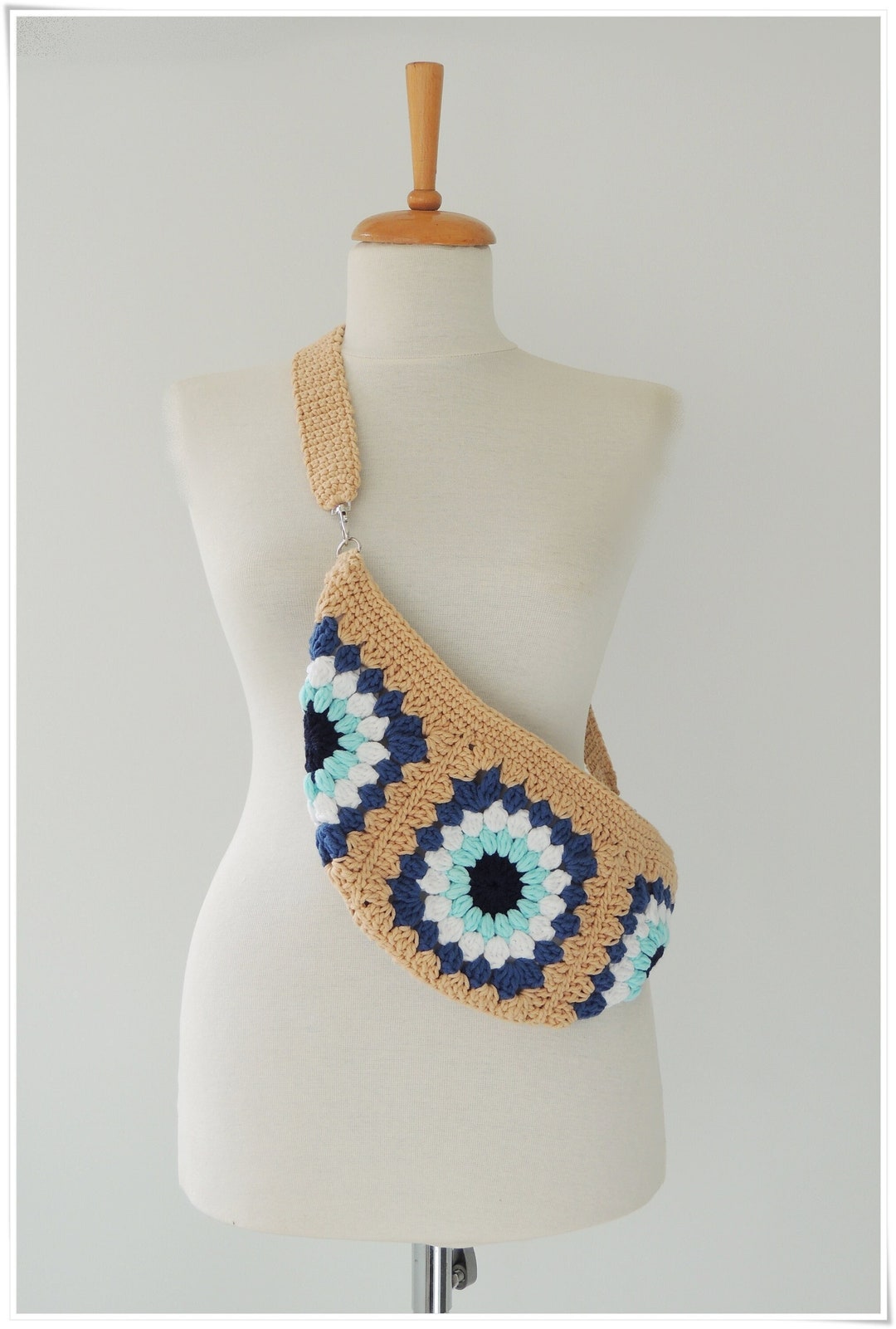 Crochet Bum Bag, Fanny Pack, Sling Bag, Cross Body Bag, Evil Eye Bag ...