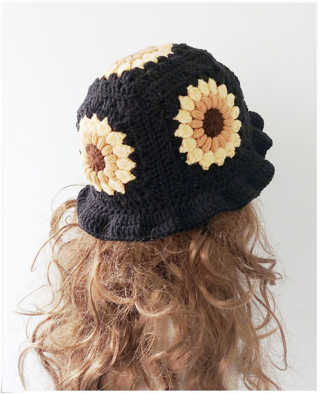 Crochet Bucket Hat, Black Bucket Hat, Bucket Hat Women, Adult Winter ...