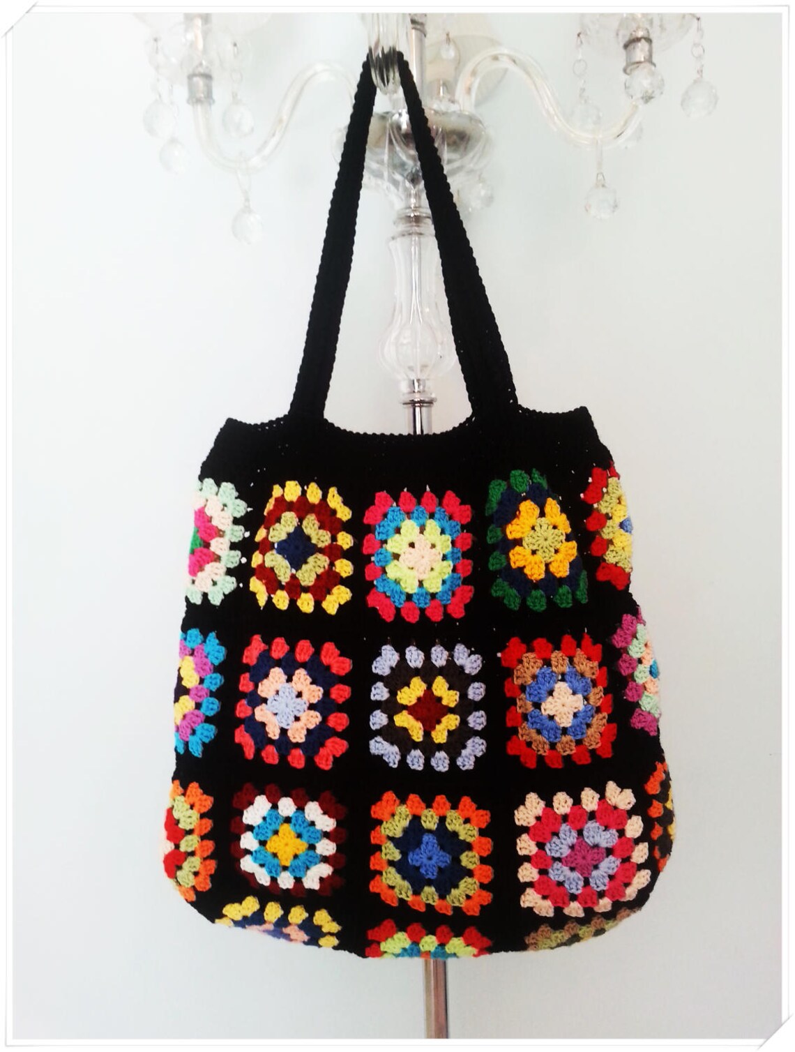 Crochet Granny Square Bag Crochet Tote Bag Granny Square - Etsy