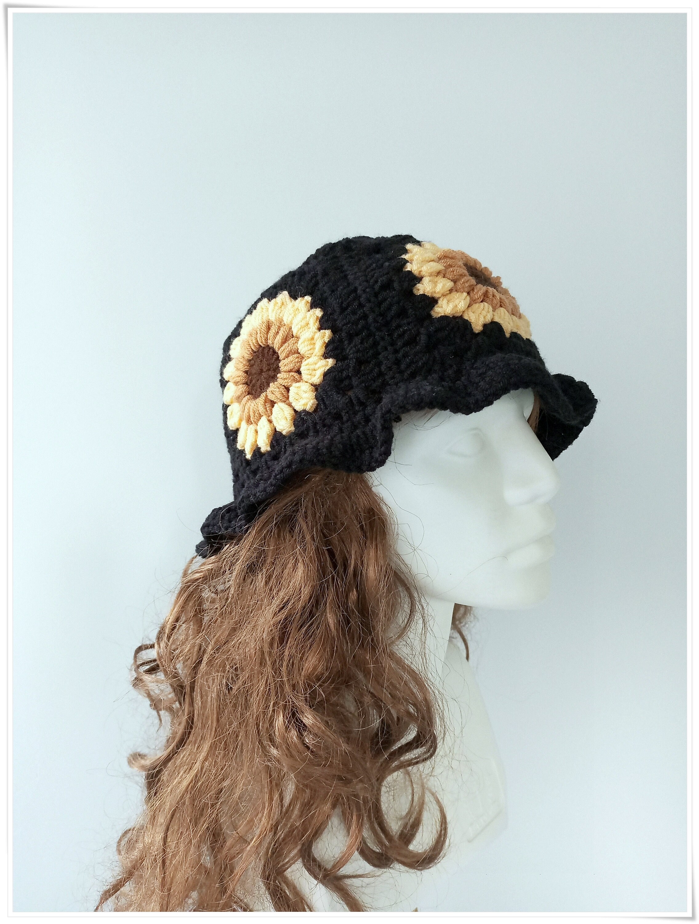 Crochet Bucket Hat Black Bucket Hat Bucket Hat Women Adult - Etsy