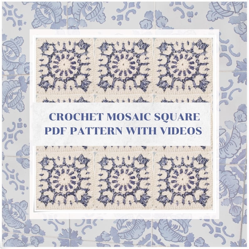 Crochet Mosaic Granny Square Pattern With Video Tutorial (PDF Pattern ...