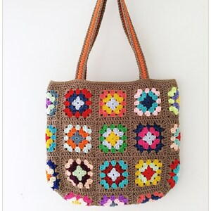 Granny Square Bag, Tote Bag Aesthetic, Shabby Chic Bag, Crochet Girls ...