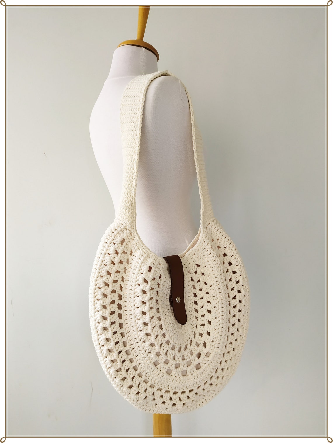 Crochet Bag Hobo Bag Boho Bag Hippie Bag Cream Bag Retro | Etsy