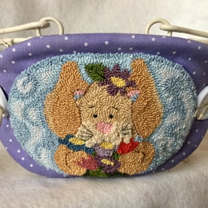 Punch Needle Bunny Needle Punch Easter Basket Finished | Etsy