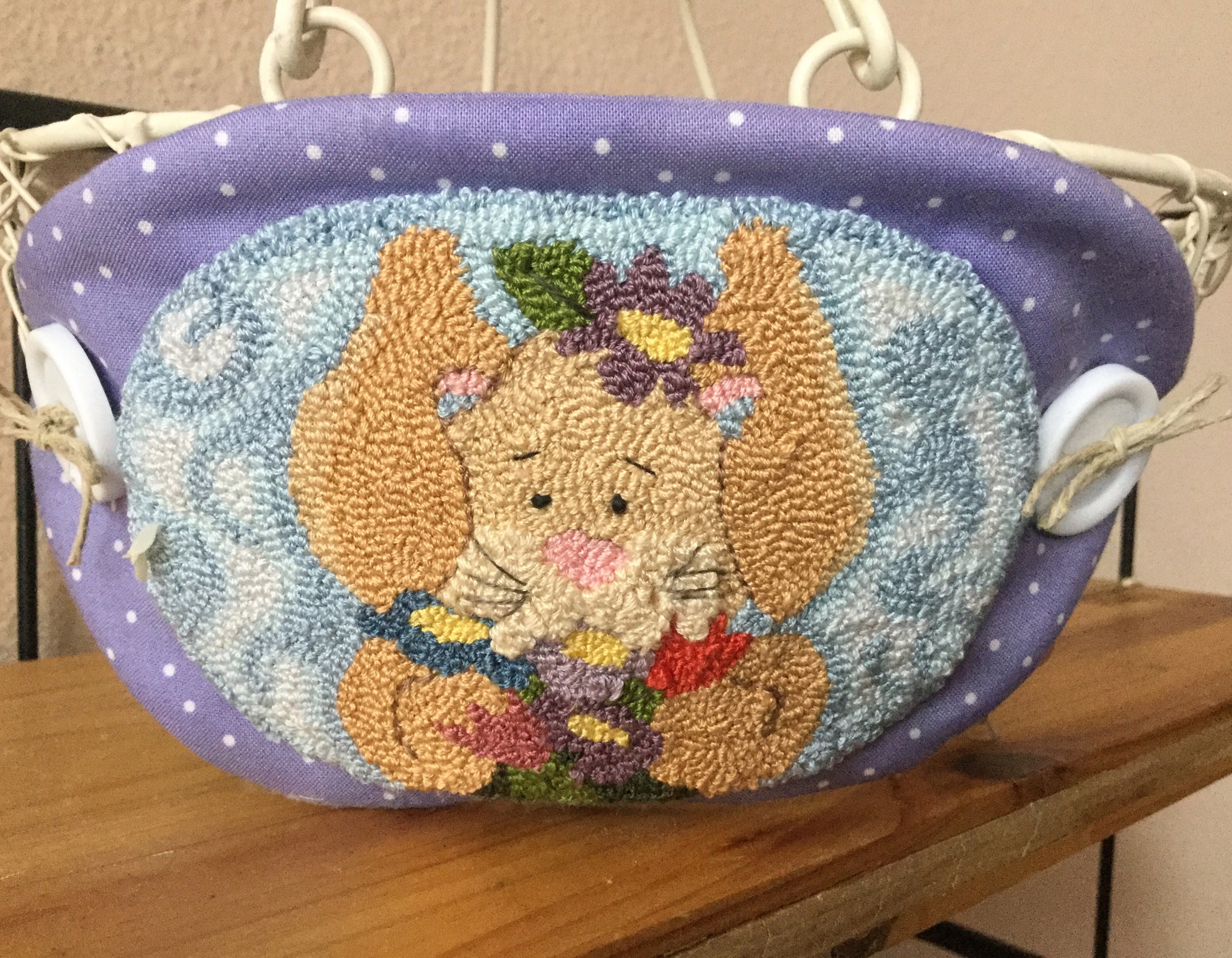 Punch Needle Bunny, Needle Punch Easter Basket, Finished - Etsy