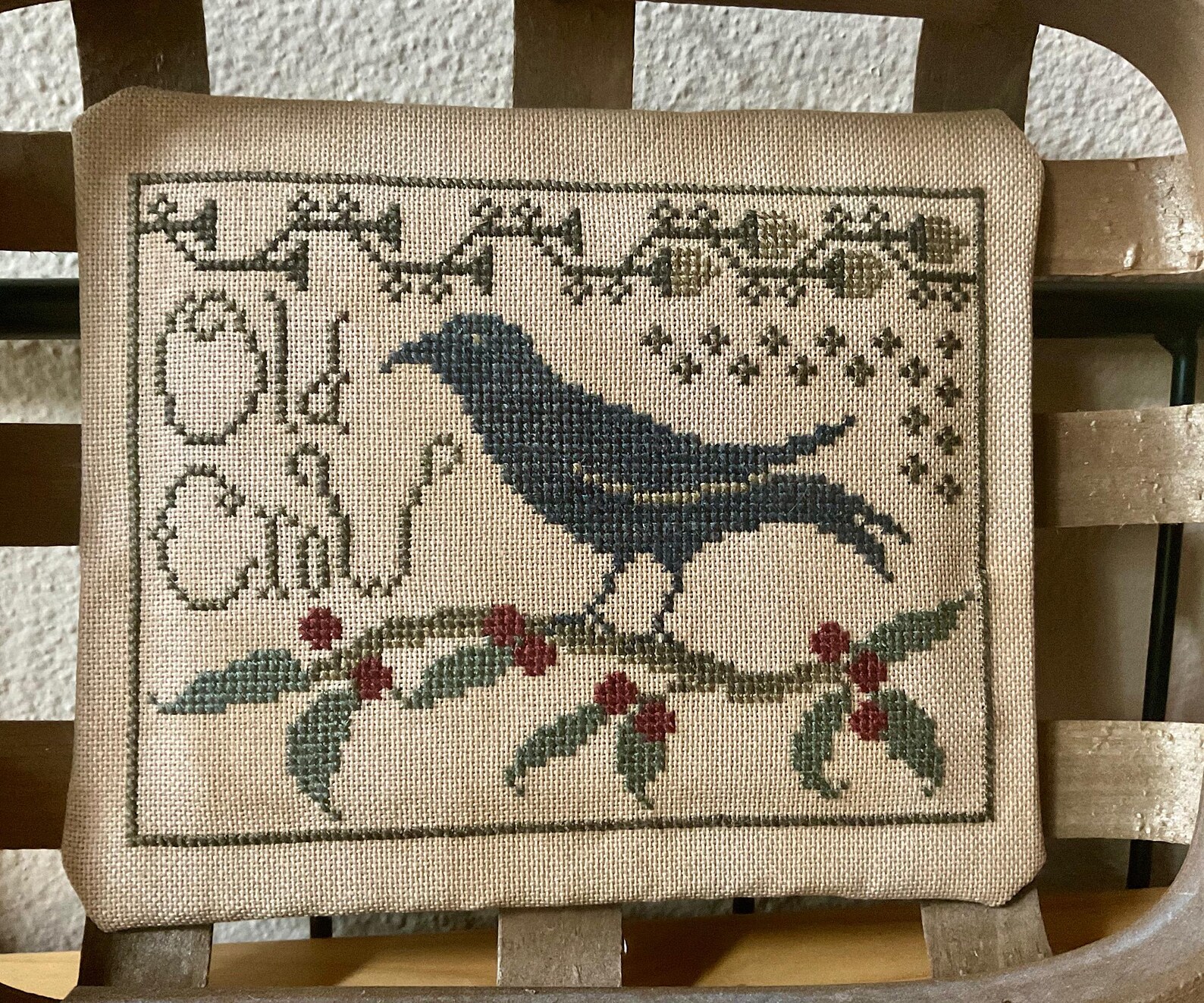 Finished Cross Stitch Crow - Etsy