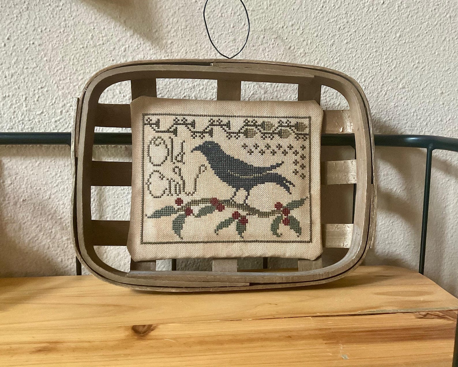 Finished Cross Stitch Crow - Etsy