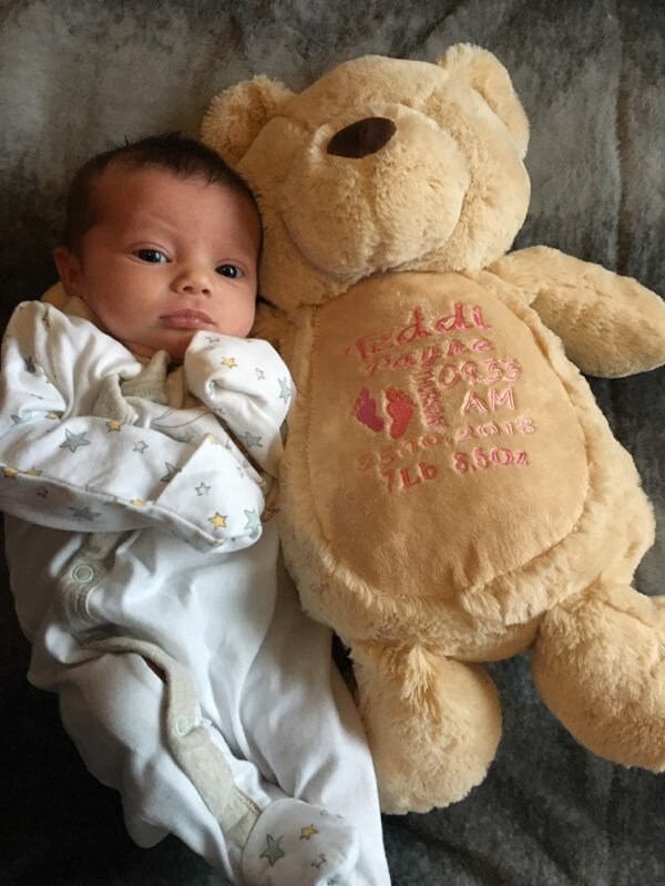 Personalised Embroidered Teddy Bear With Babys Full Birth Details and ...