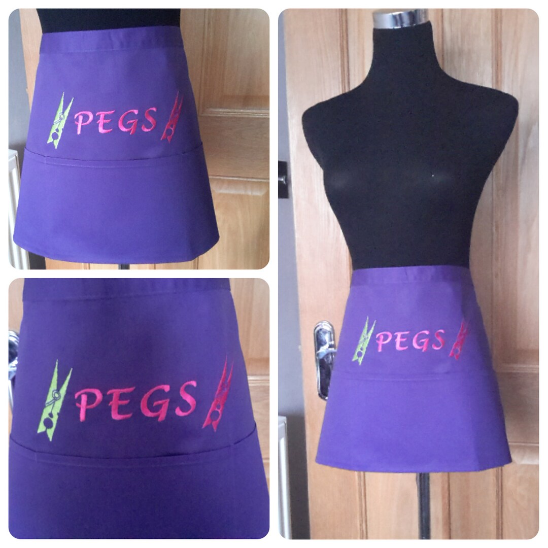 Personalised Peg Bag Apron With Embroidery, Can Be Personalised. No ...