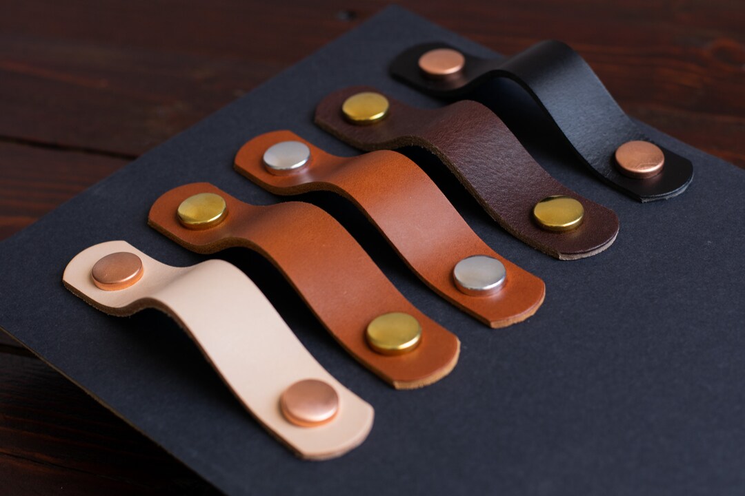 Leather Drawer Handles Handles Industrial Furniture Leather - Etsy