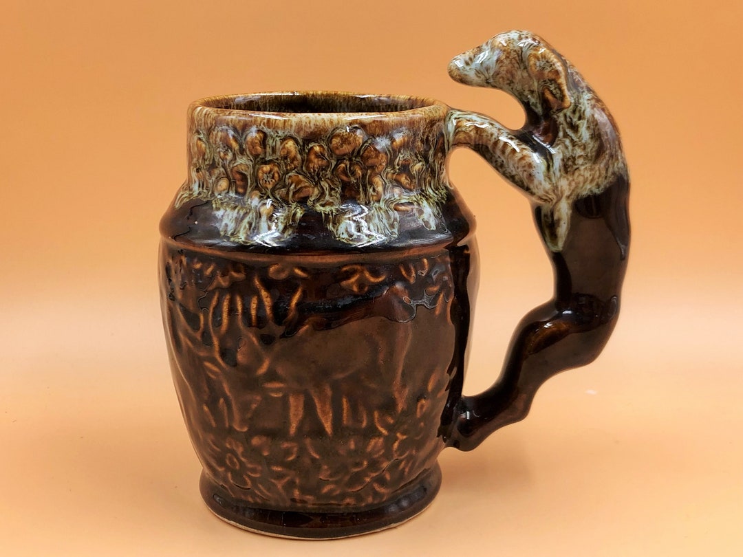 Vintage Rockingham Harker 1840 USA Brown Dip Glazed Mug / Beaker With ...