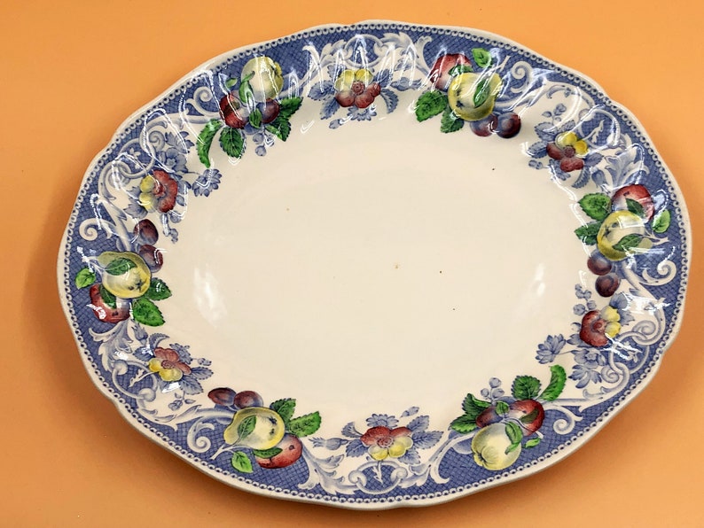 Vintage Royal Doulton Blue, Multicolour Pomeroy Oval Serving Platter. D5472. 11. FREE UK POST - Etsy