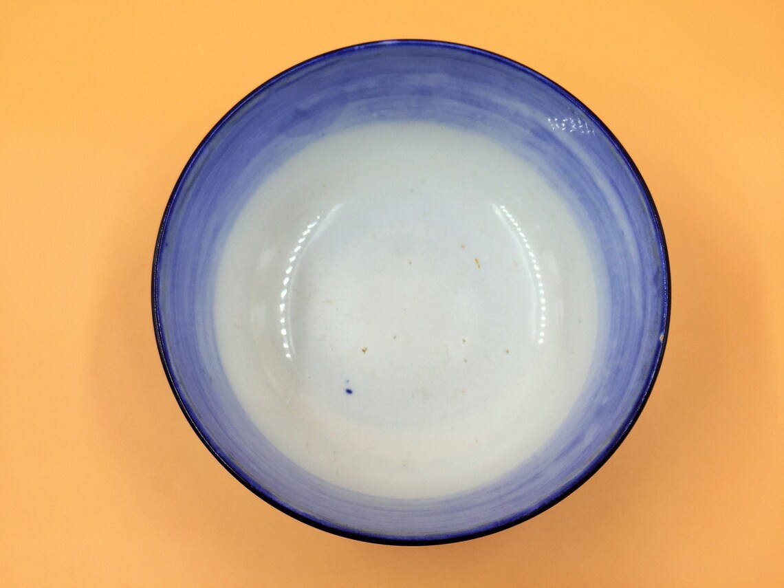 Antique Minton Pottery Flow Blue Willow Pattern Large Bowl. - Etsy