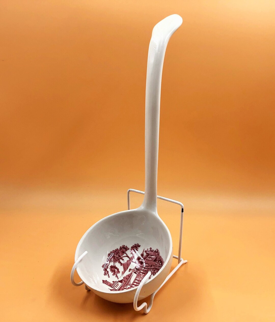 Large Vintage WM Adams & Sons Ironstone Du Barry Design Ladle. 13 ...