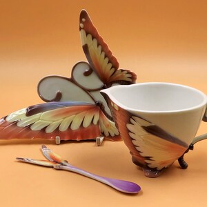 Franz Porcelain Papillon Butterfly Design Tea Cup, Saucer and Teaspoon ...