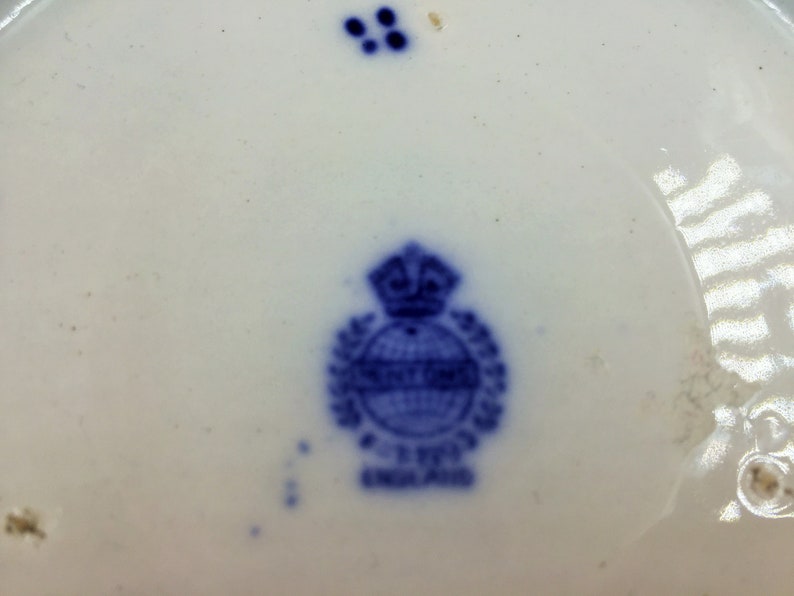 Antique Minton Pottery Flow Blue Willow Pattern Large Bowl. - Etsy