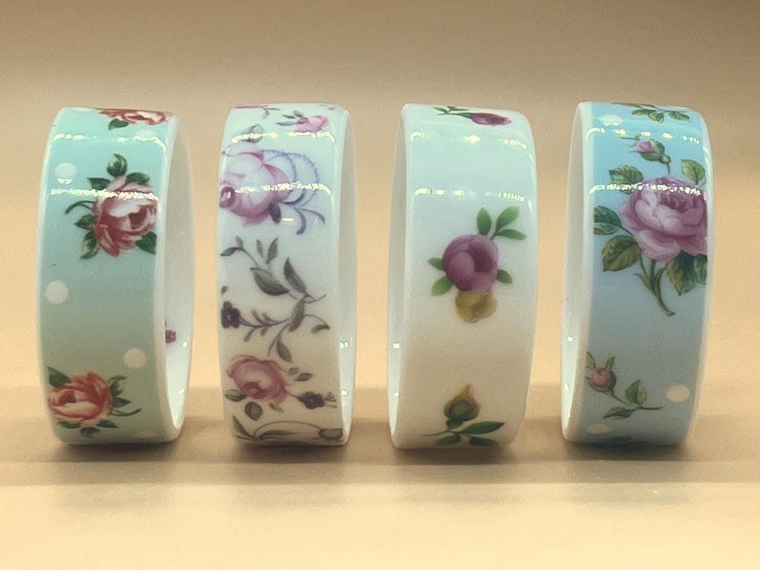 Set of 4 Royal Albert New Country Roses Napkin Rings. - Free UK Post ...