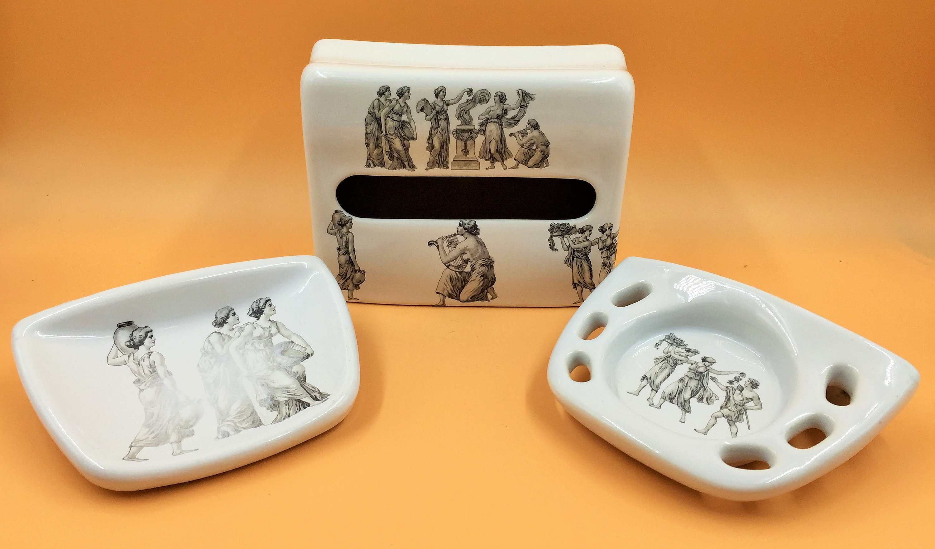Vintage Armitage Shanks Pottery Bathroom Set. WC Box Paper Dispenser ...