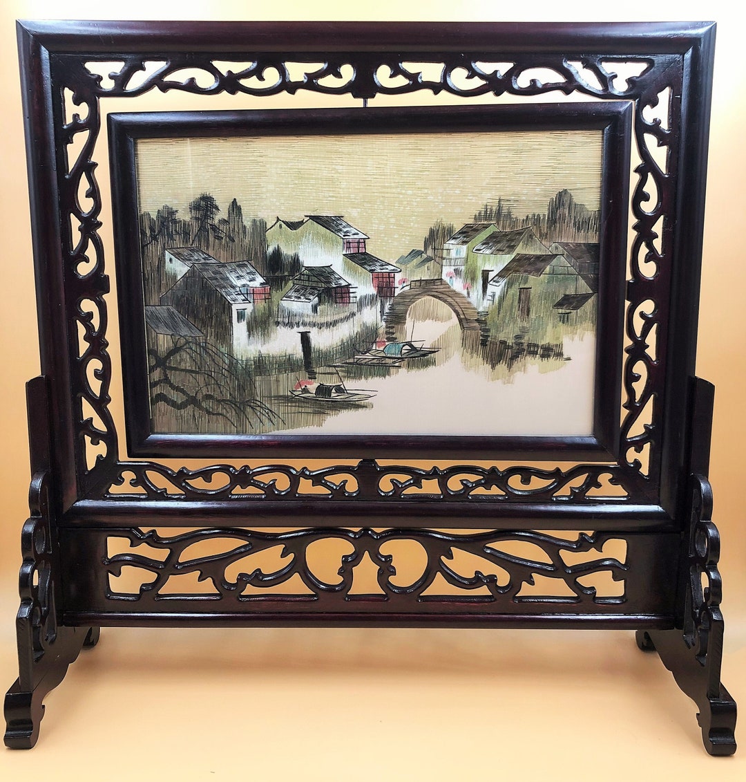 Vintage Chinese Suzhou (double Sided) Silk Embroidery in Spinning ...
