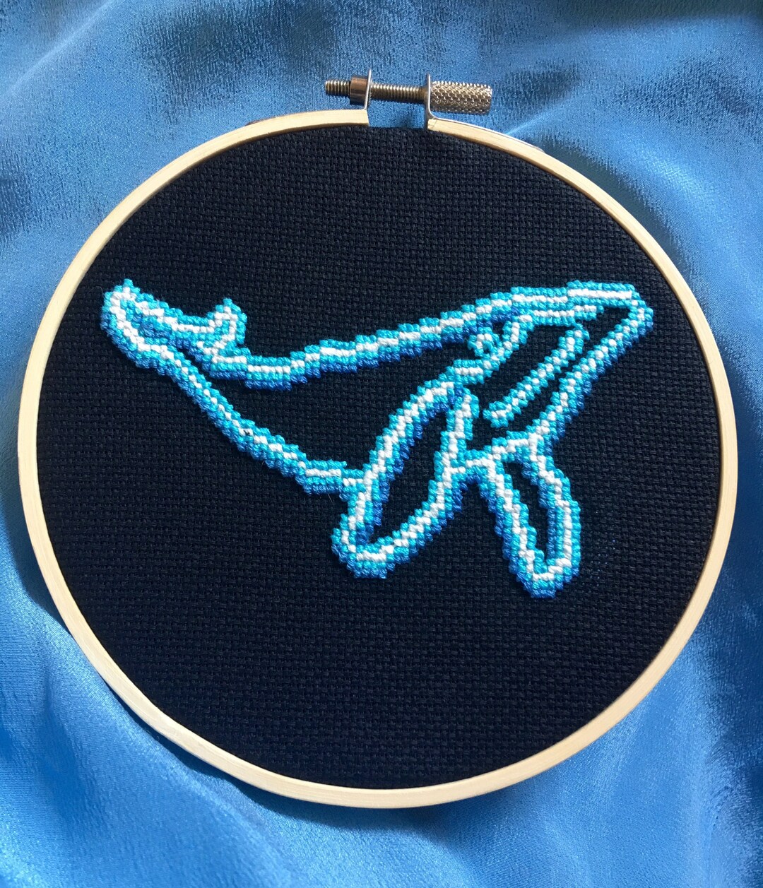 Neon Whale Digital Cross Stitch Pattern - Etsy
