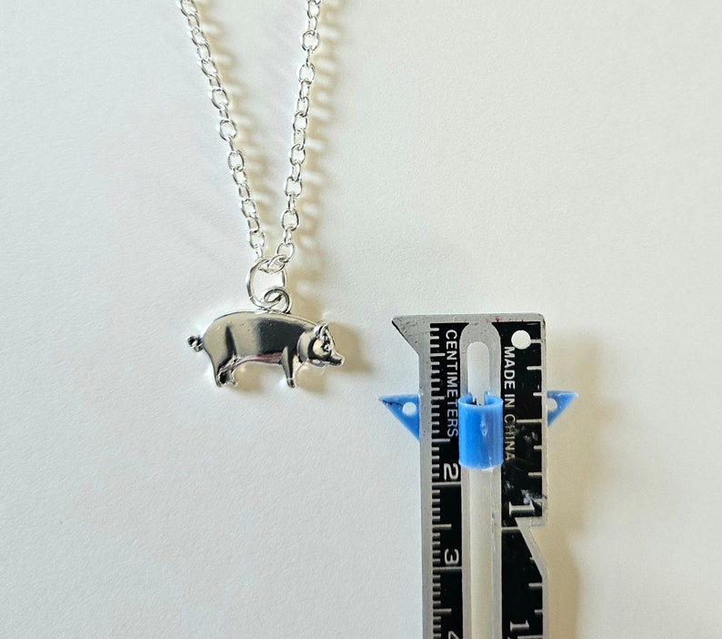 Cute Pig Necklace / Silver Pig Charm / I Love Pigs / 4-H / Farm Animal ...