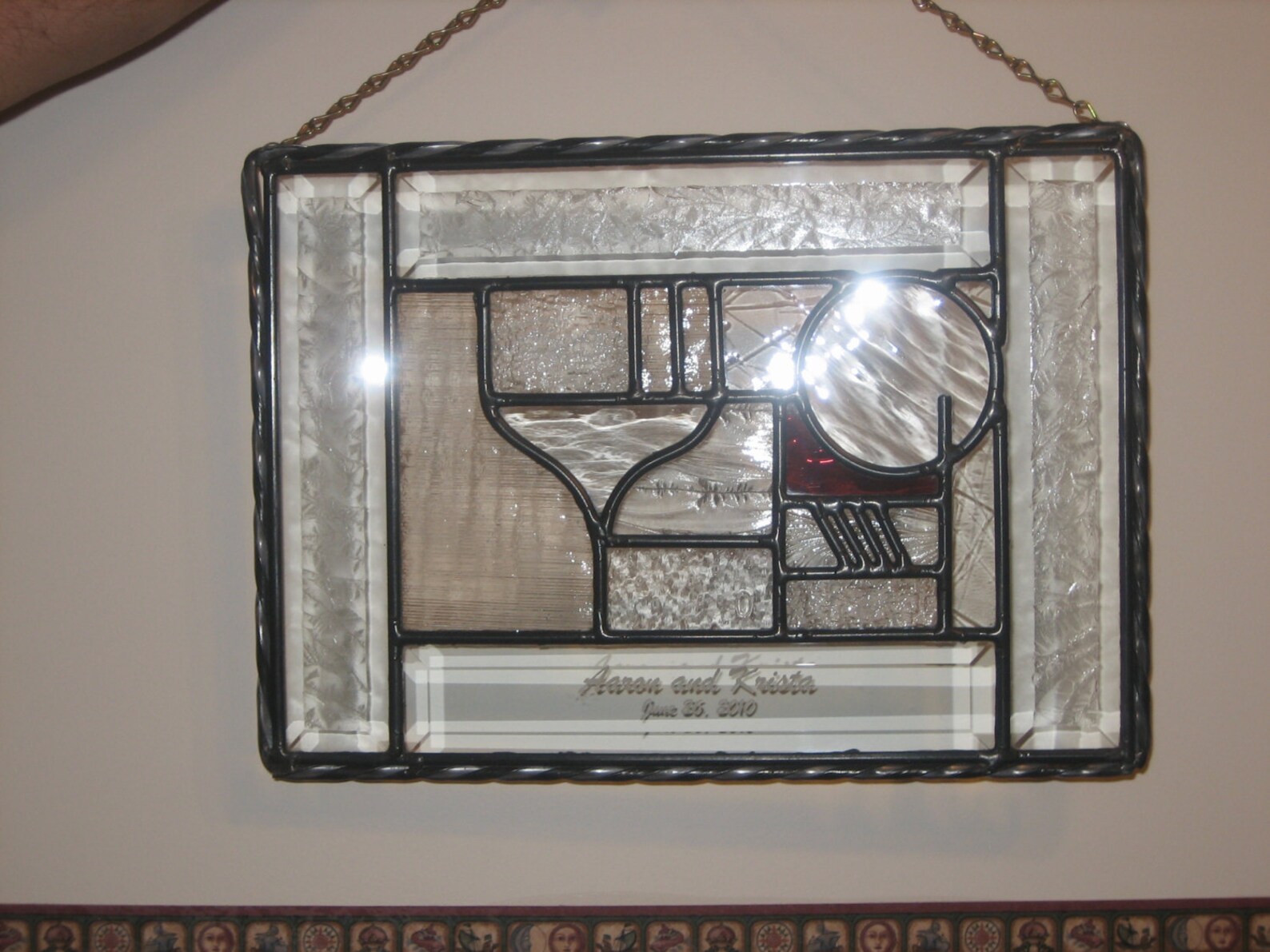 Personalized Stained Glass Panel for Wedding, Birthday, or Anniversary ...