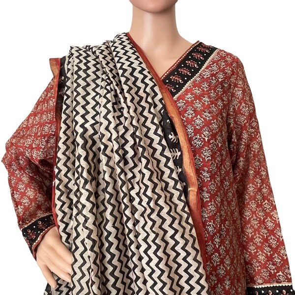 Pakistani Formal Dress in Block Print - Etsy